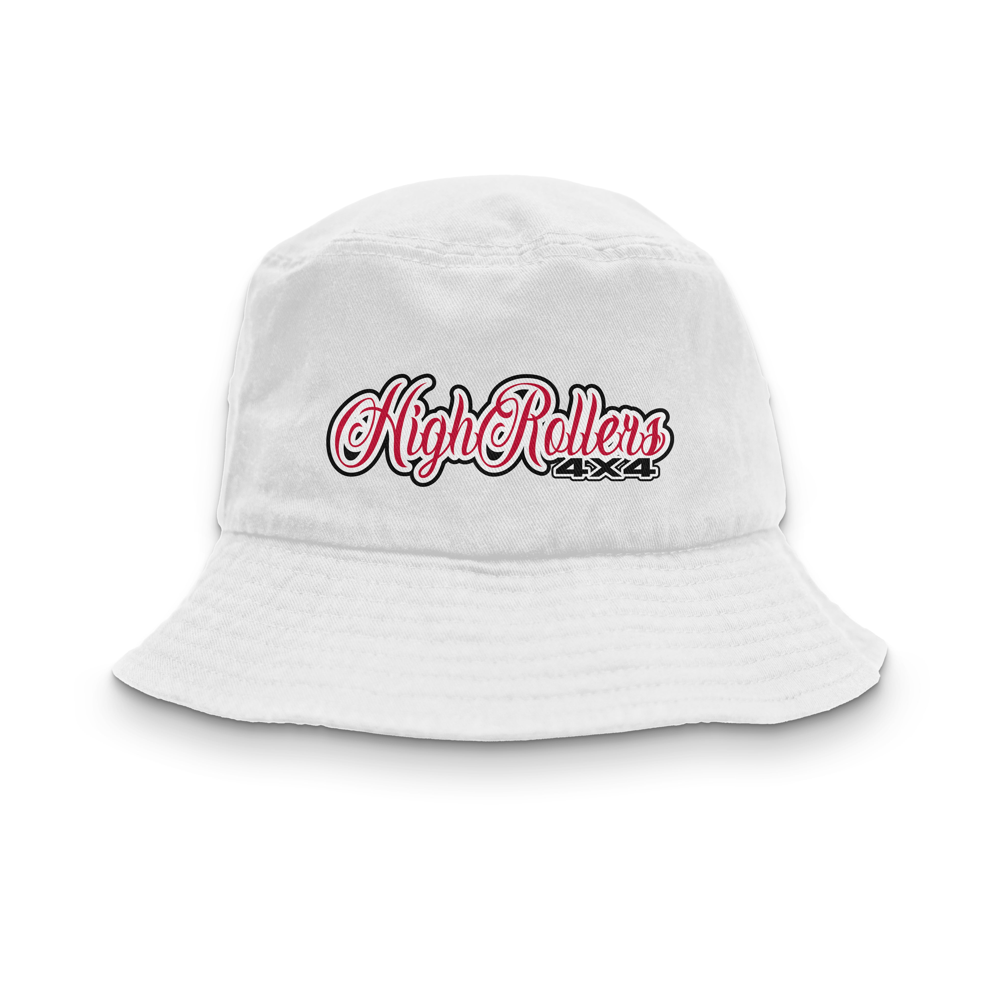 Signature Bucket Hat - White – High Rollers 4x4